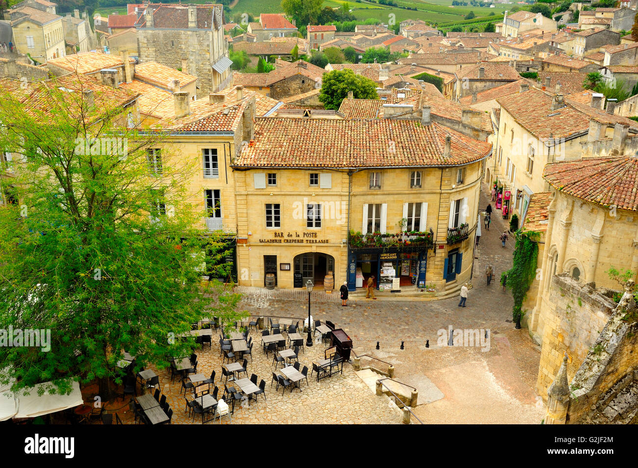 Place de l'Eglise Monolithe, Saint Emilion, Gironde Department ...