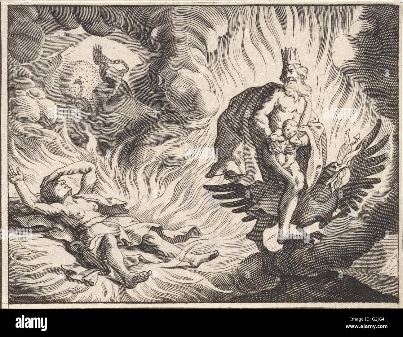 Birth of Bacchus, Pieter Serwouters, Jacob Matham, 1616 - 1657 Stock ...