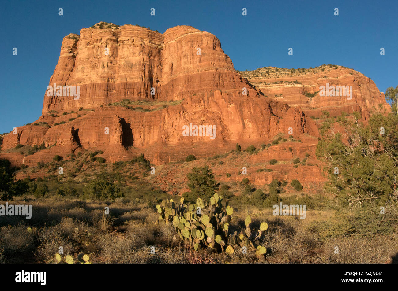 Scenic red rock formation known Courthouse Butte Rock A popular tourist ...