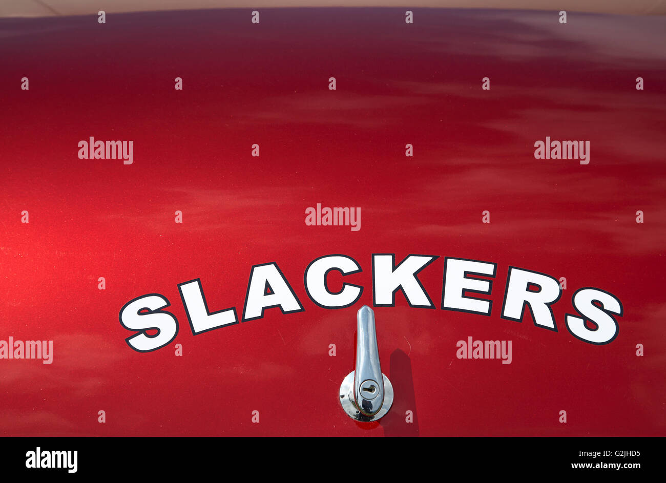 Slackers car sticker Stock Photo - Alamy