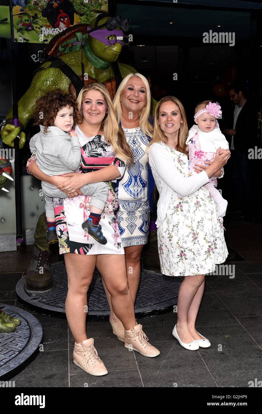 London, UK. Zeke and Saskia Kurer, Vanessa Feltz, Allegra Kurer and ...