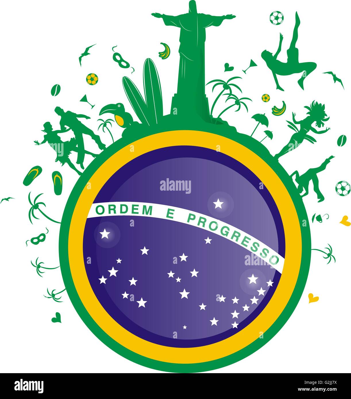 brazil background with flag and symbol Stock Vector Image & Art - Alamy