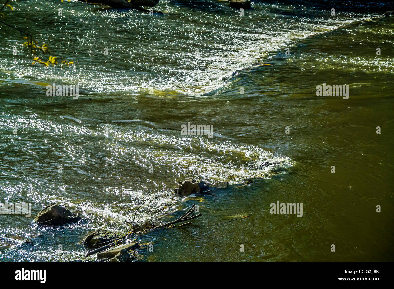 Fast moving river rapids, Warrandyte, Victoria, Australia Stock Photo ...