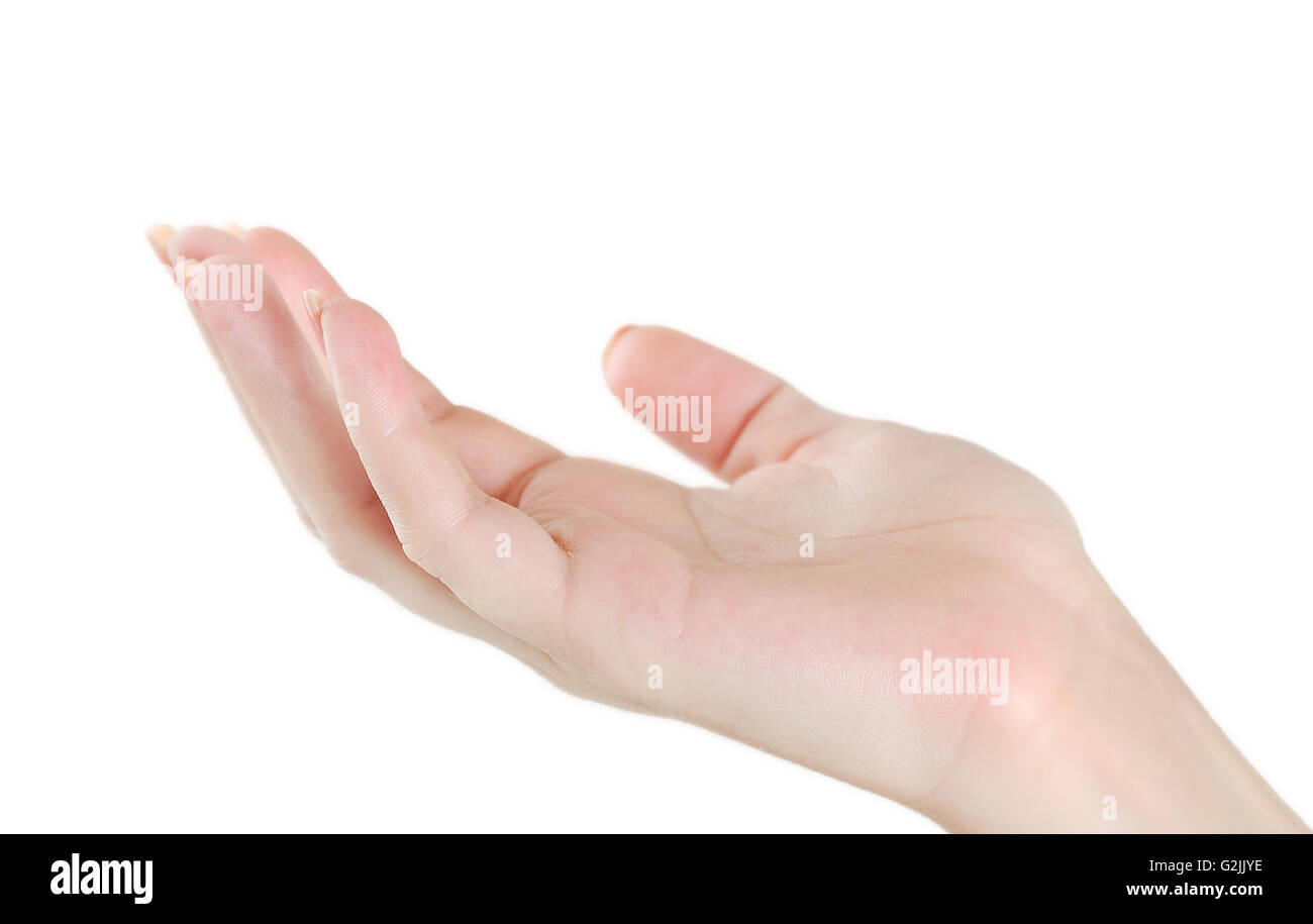 Isolated open hand on white background Stock Photo - Alamy