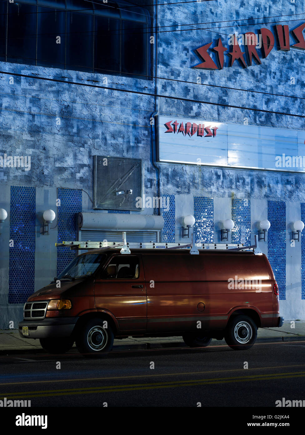 Parked Van at Night Stock Photo - Alamy