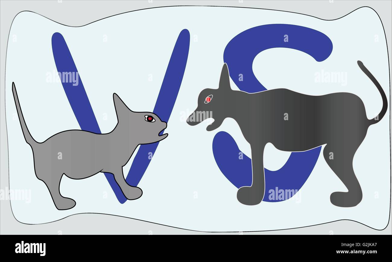 Cat Versus Dog Stock Vector Image & Art - Alamy