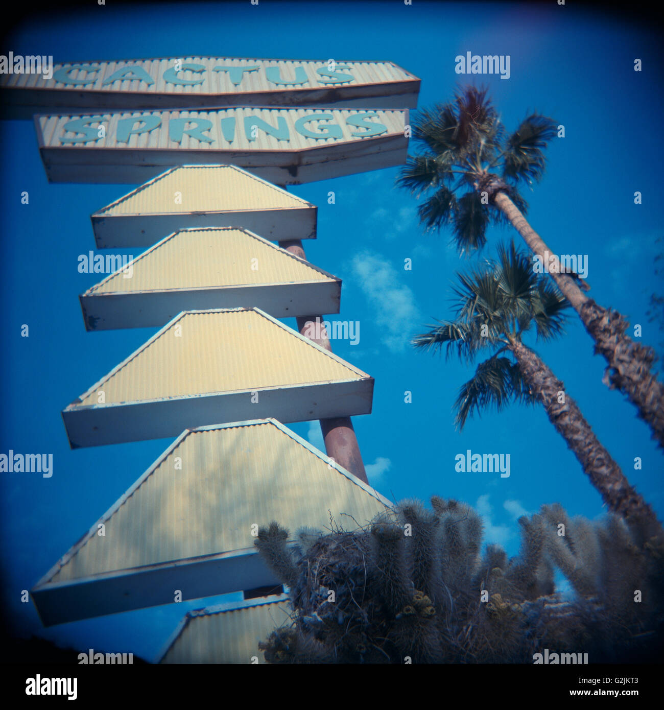 Cactus Springs Sign Stock Photo - Alamy