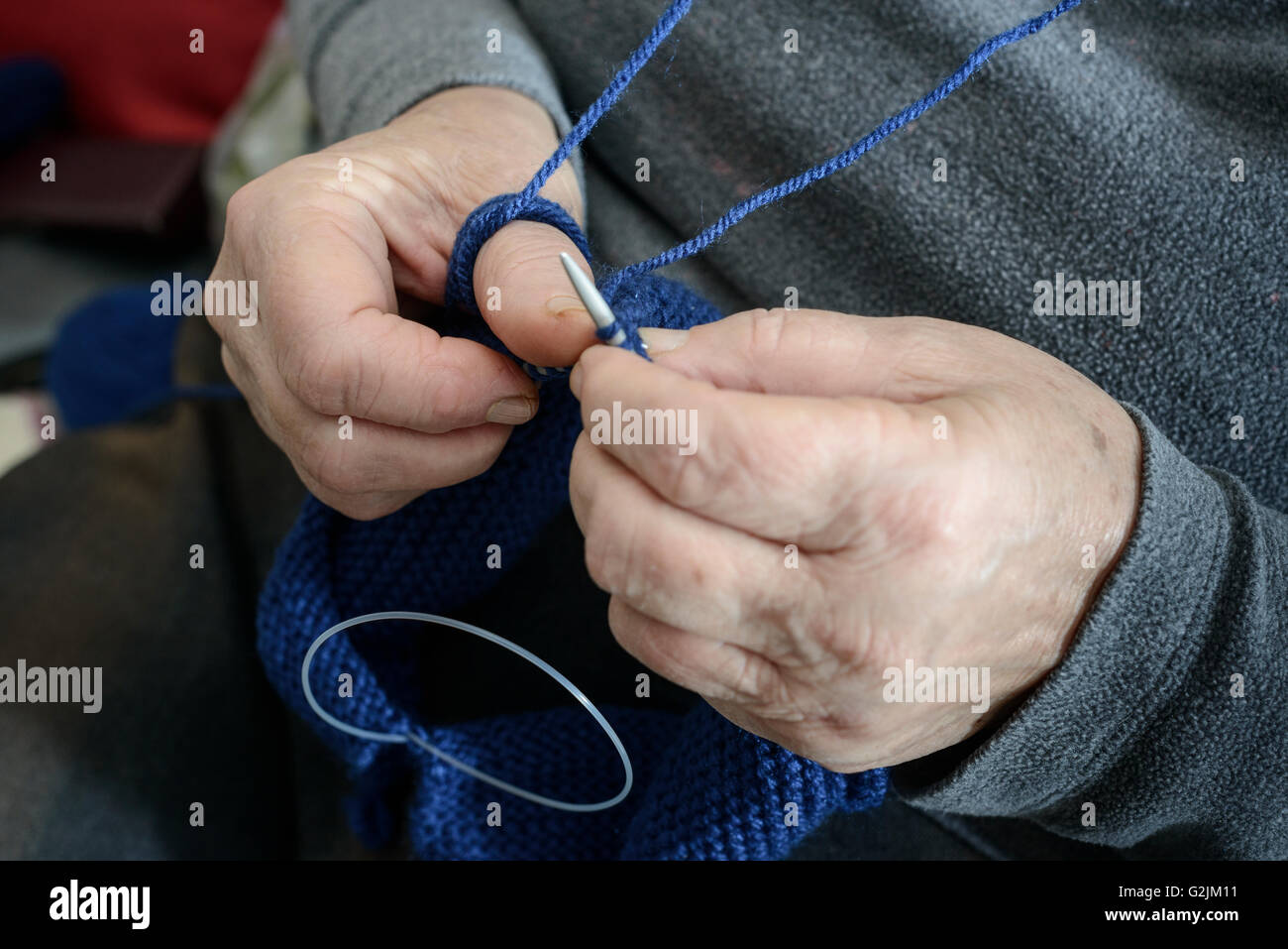 Close up knitting woman hi-res stock photography and images - Alamy
