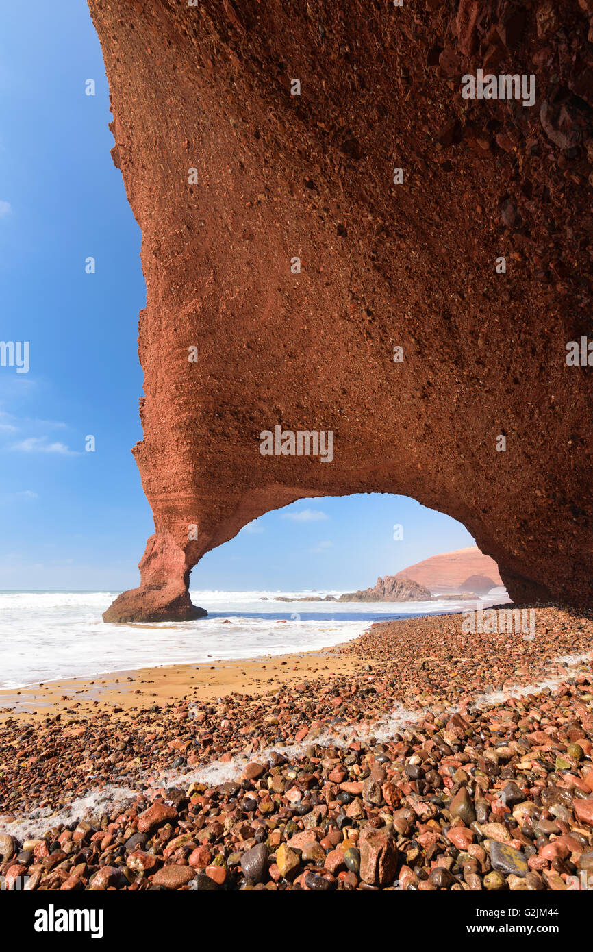 Red arch beach Legzira Stock Photo - Alamy