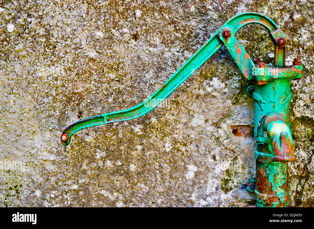 rusty old pump public drinking water of an ancient village Stock Photo ...