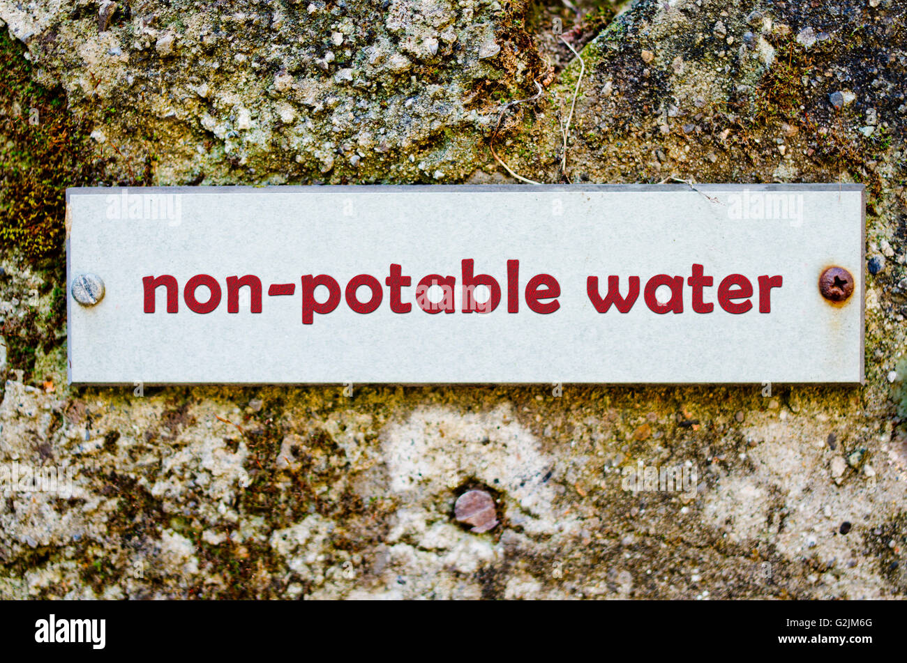 label for non-potable water Stock Photo - Alamy