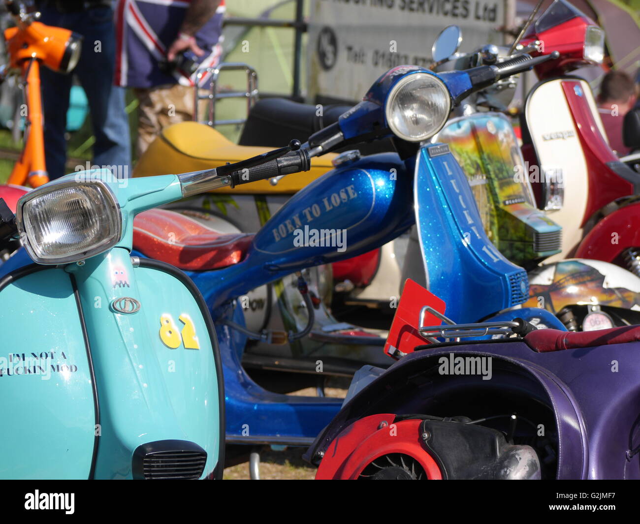 Vespas and Lambretta custom Scooters 1960s Stock Photo - Alamy