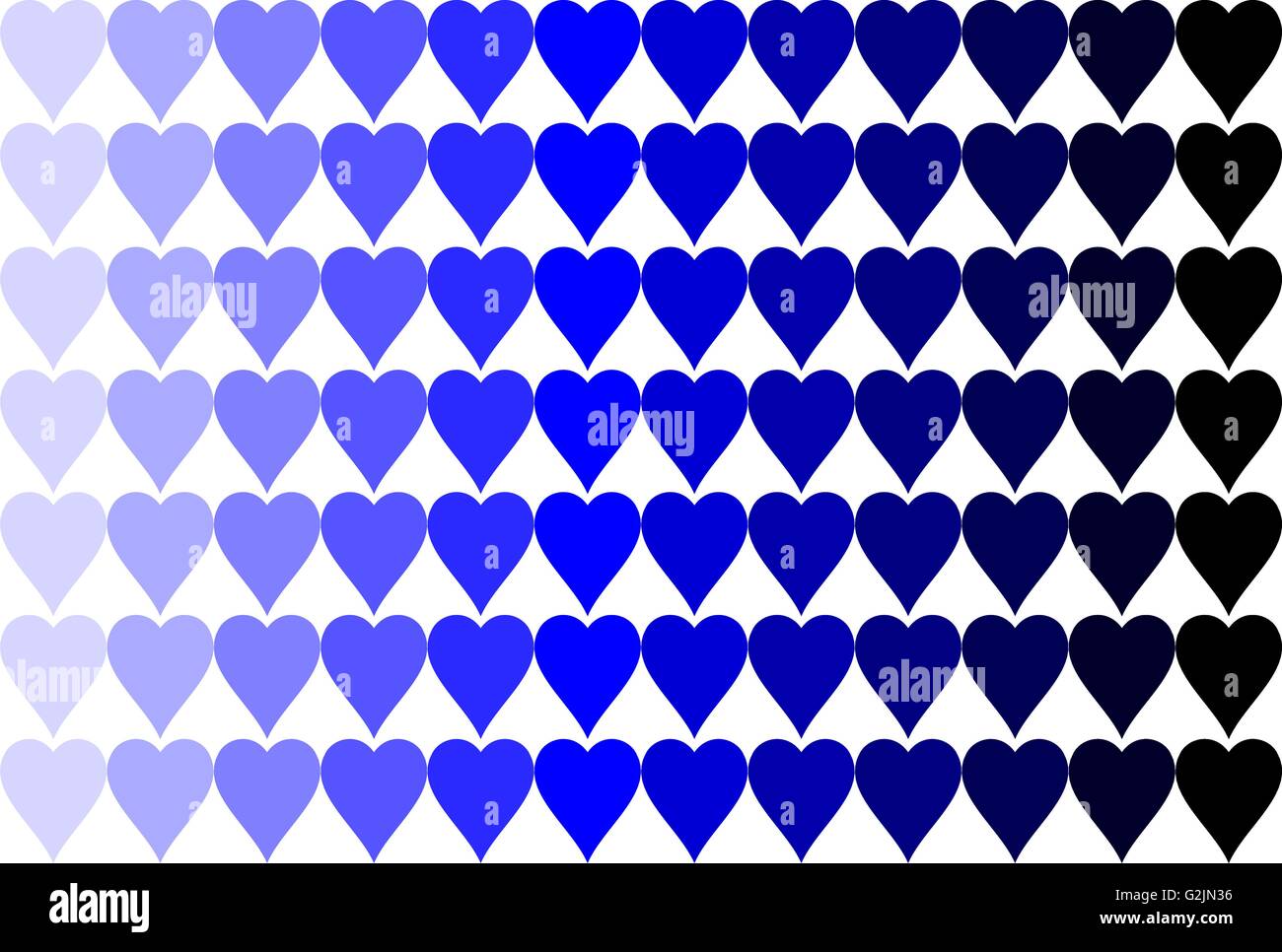 Blue hearts from light to dark, on a white background. Vector Stock ...