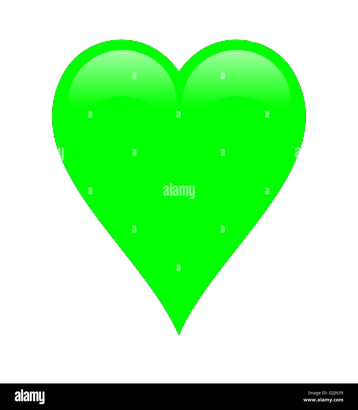 Lime green shiny heart, isolated over a white background Stock Vector ...