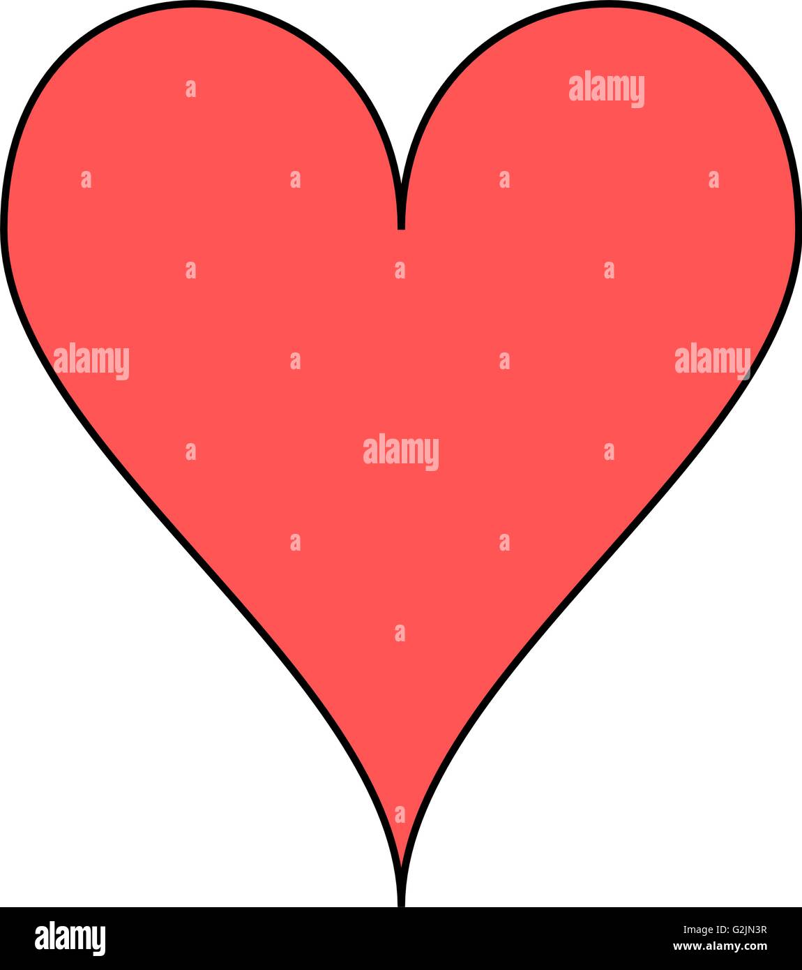 Simple red heart, isolated over a white background Stock Vector Image ...