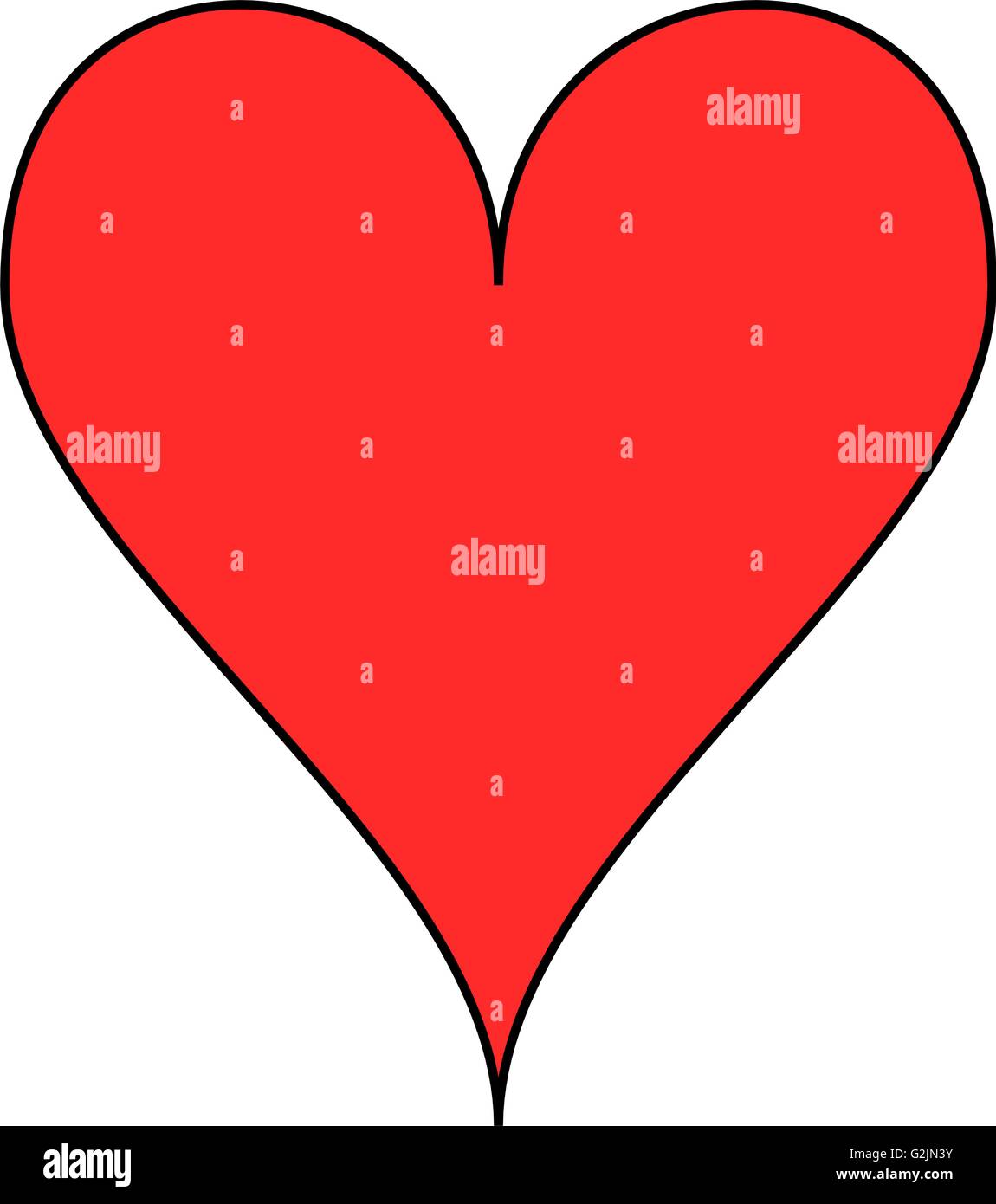 Simple red heart, isolated over a white background Stock Vector Image ...