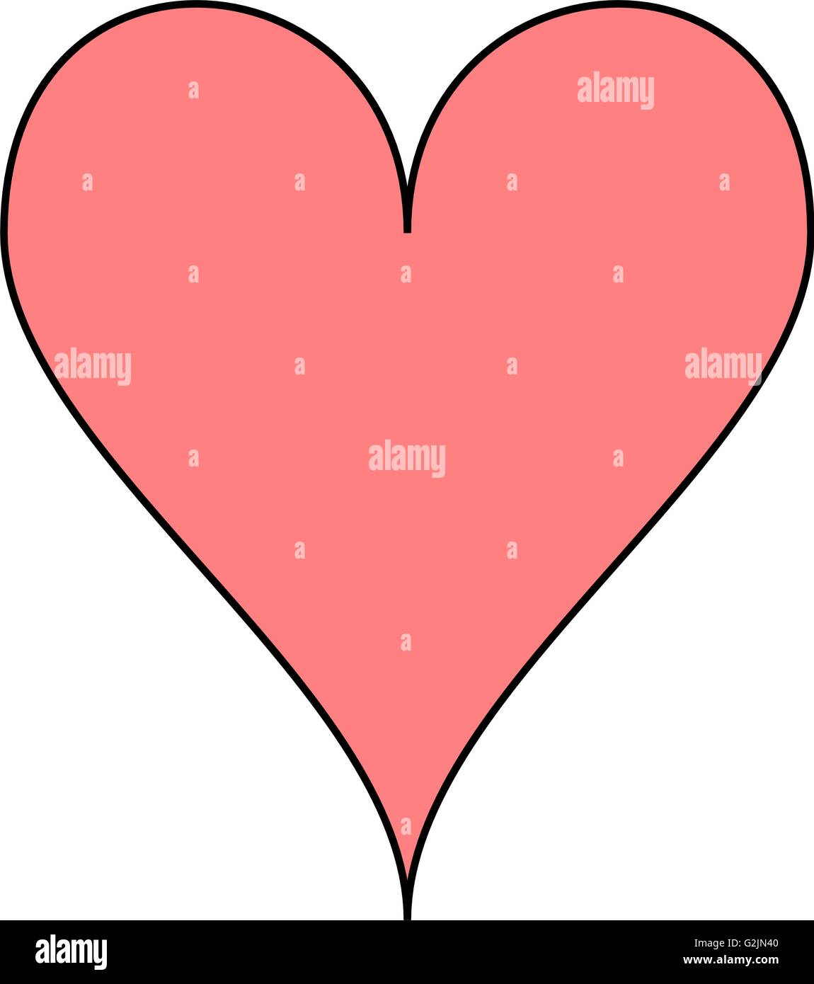 Simple red heart, isolated over a white background Stock Vector Image ...