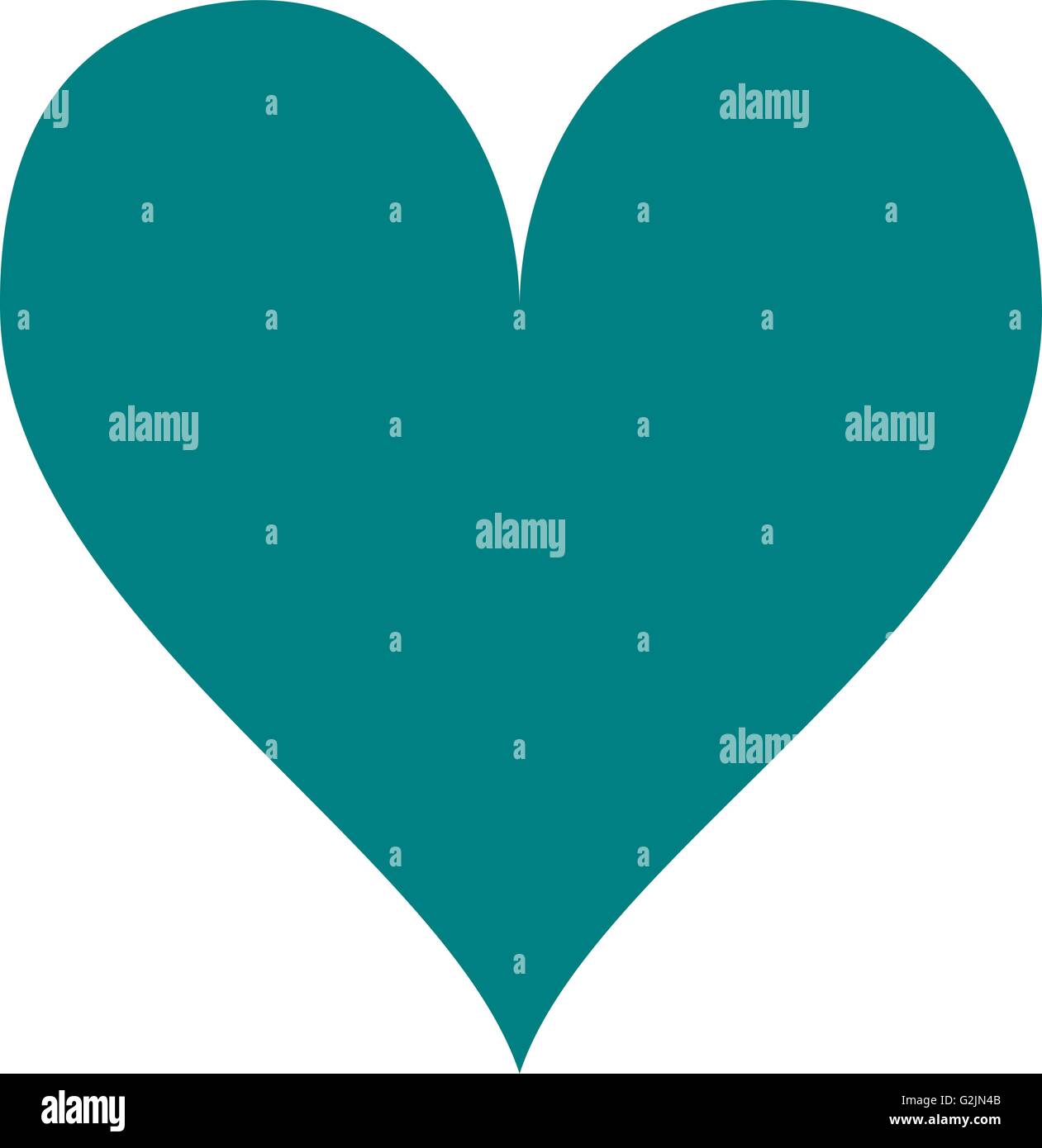 Simple teal-green heart isolated over a white background Stock Vector ...