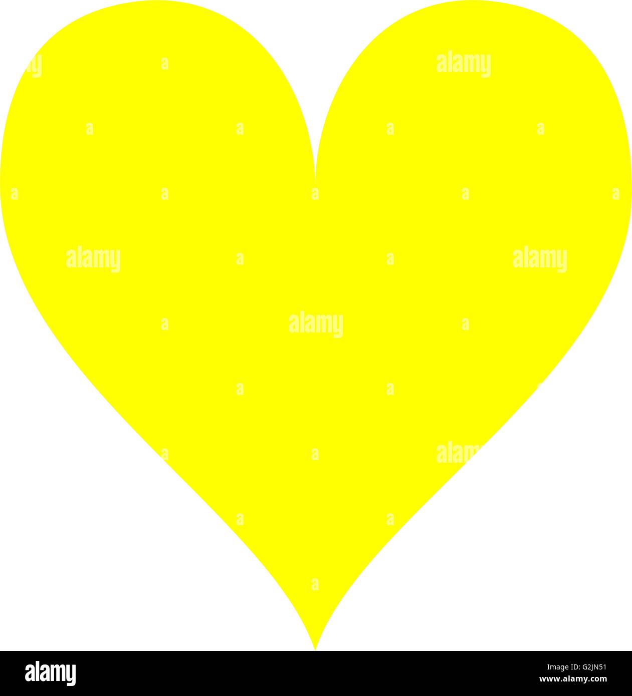 Simple yellow heart isolated over a white background Stock Vector Image ...