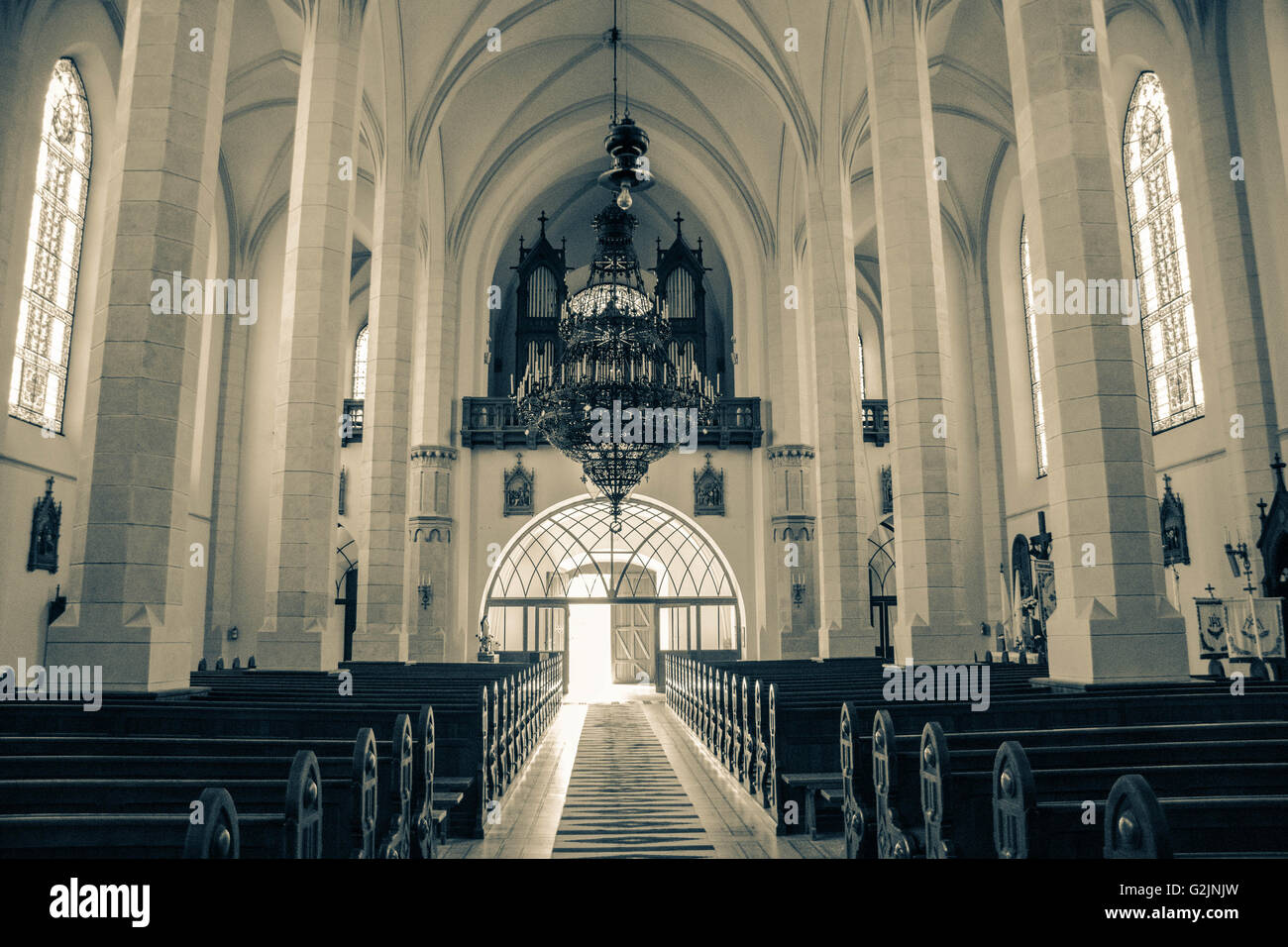 Inside catholic cathedral Stock Photo - Alamy