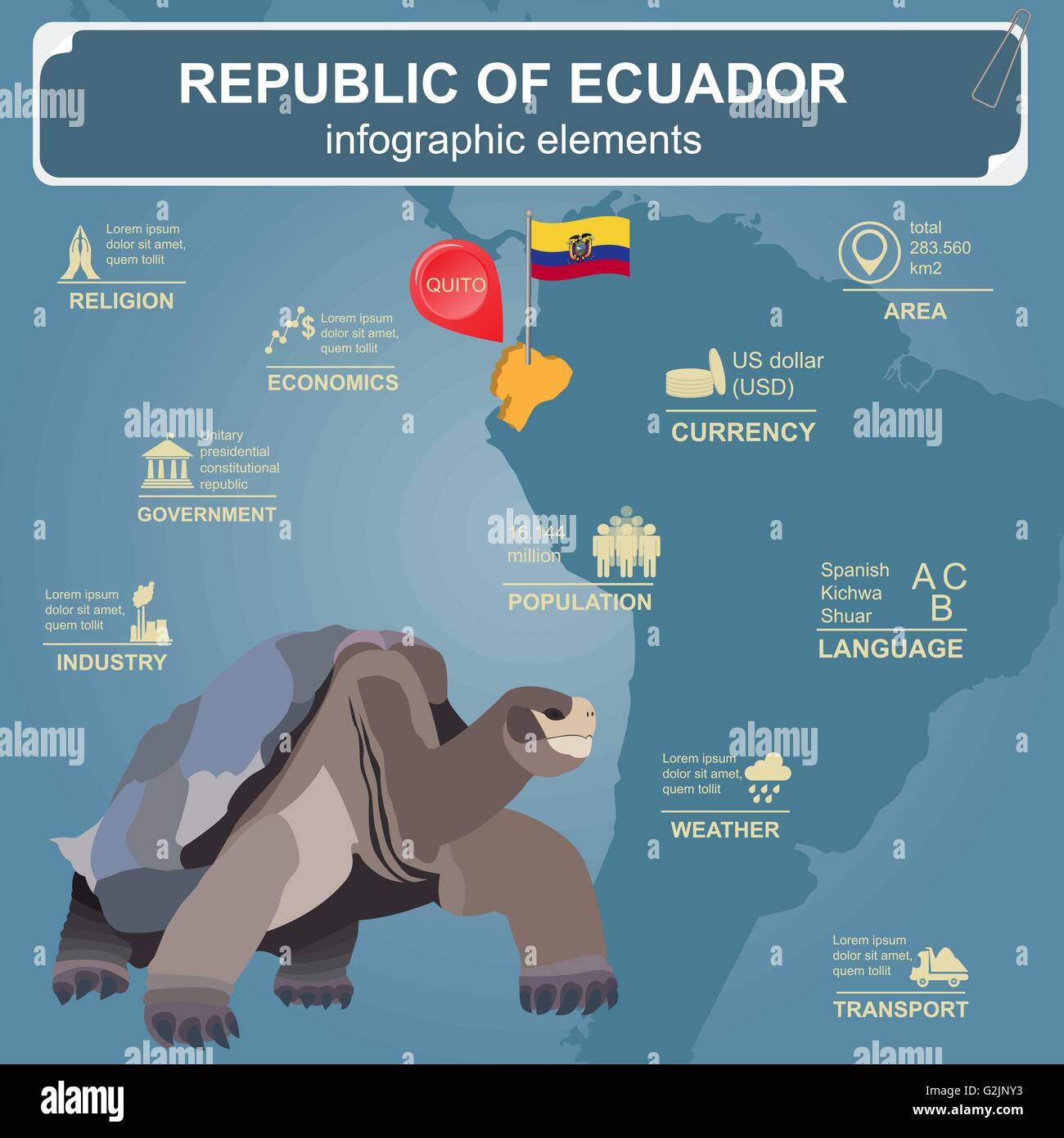 Ecuador infographics, statistical data, sights. Vector illustration ...