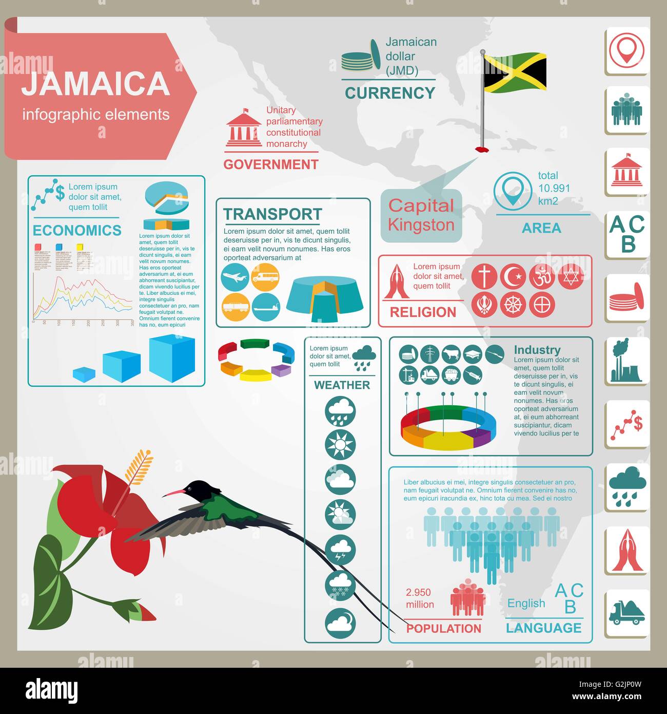 Jamaica church Stock Vector Images - Alamy