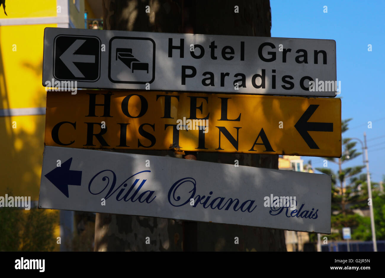 Tree signs attached hotels this way, Hotel Gran Paradiso, Hotel ...