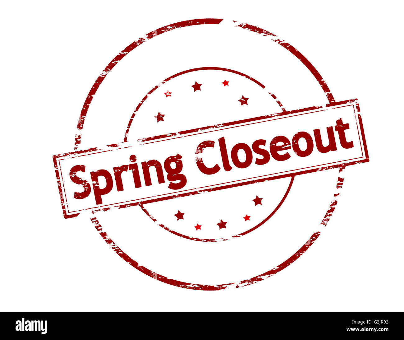Rubber stamp with text spring closeout inside, vector illustration ...