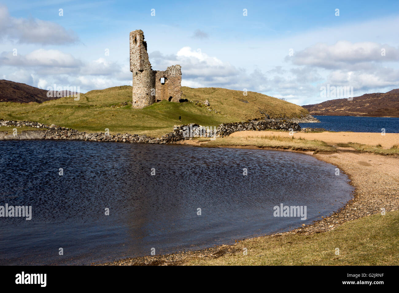 Ardvreck Castle on Loch Assynt, in Sutherland, Scotland Stock Photo - Alamy