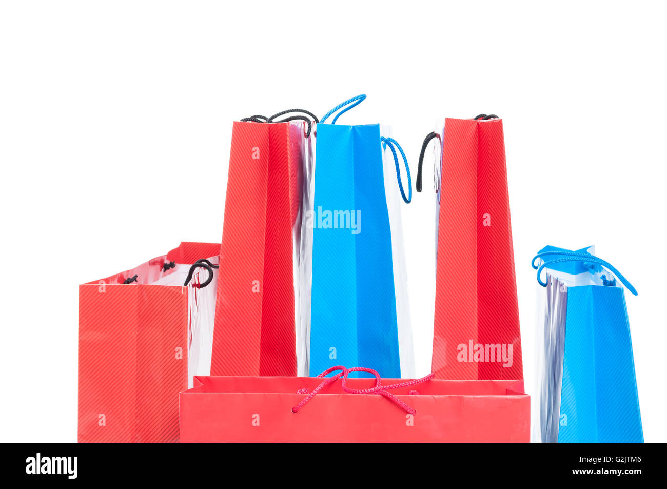 Several gift or shopping bags in different size in close-up isolated on ...