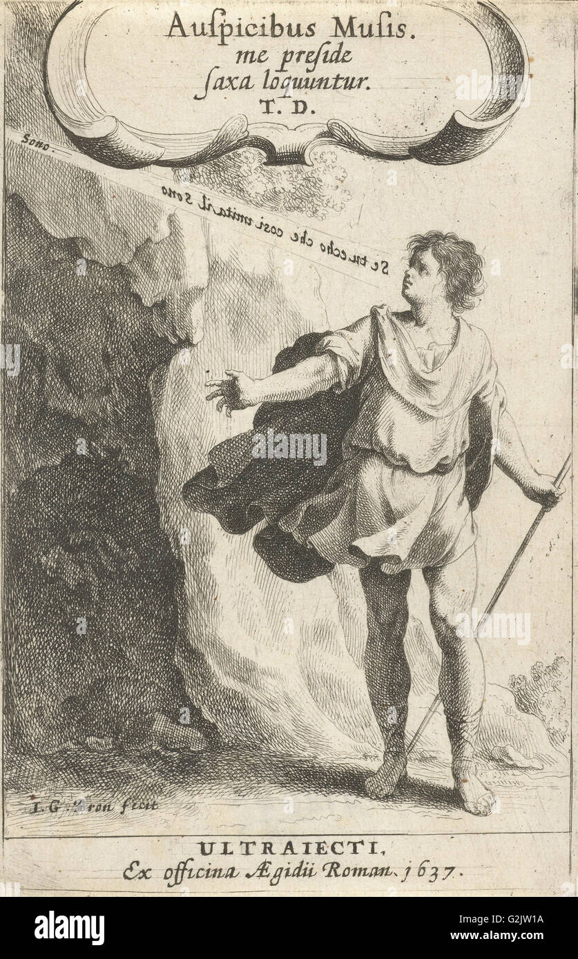 Boy with stick near cave, Jan Gerritsz. van Bronchorst, Aegidius Roman ...