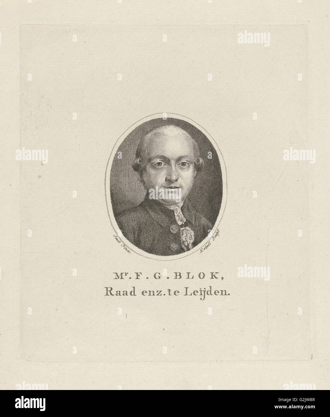 Portrait of Francis Gualtherus Block, Jan Kobell (I), 1784 - 1833 Stock ...