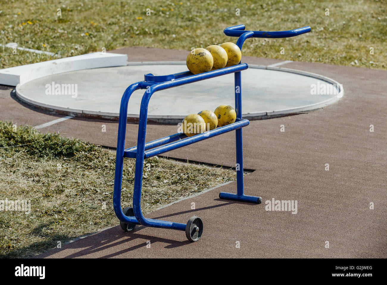 shot put stand at stadium Stock Photo - Alamy