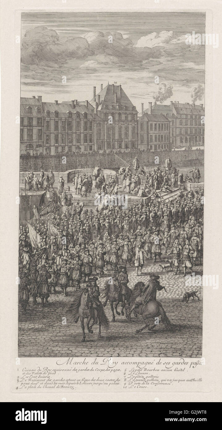 Front of the procession of King Louis XIV of France and his entourage ...
