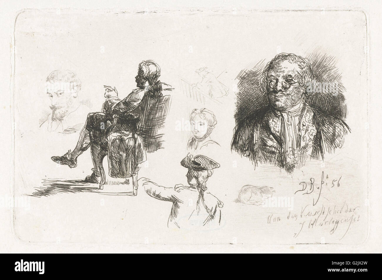 Study Sheet with different figures, David Bles, Joseph Hartogensis ...