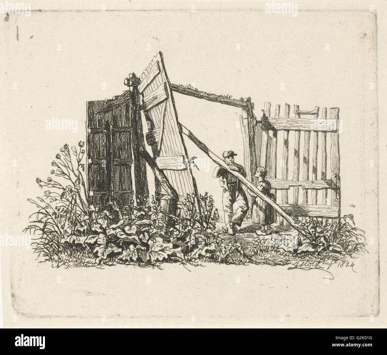 Girl by wooden gate hi-res stock photography and images - Alamy