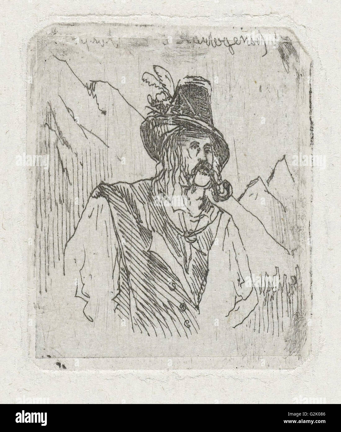 Tyrolean man in a mountain landscape, Joseph Hartogensis, c. 1837 ...