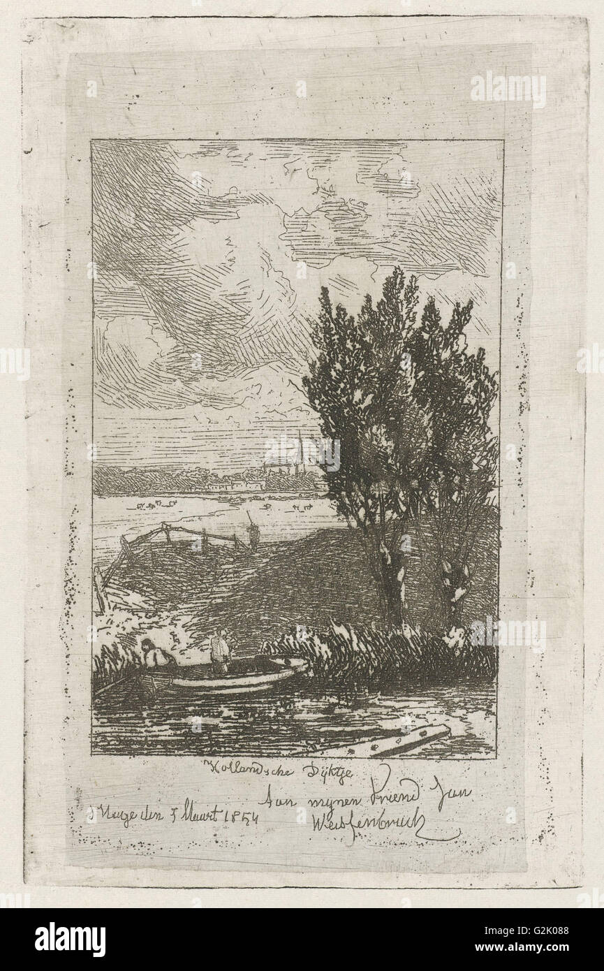 Meadow Landscape with closed, Joseph Hartogensis, Jan Weissenbruch ...