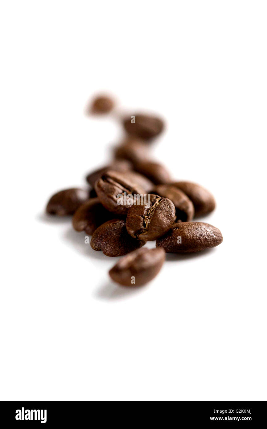 Coffee beans on white background Stock Photo - Alamy