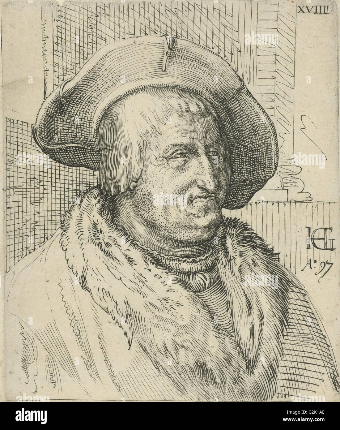 Portrait of a man with a hat, Anonymous, 1597 Stock Photo - Alamy