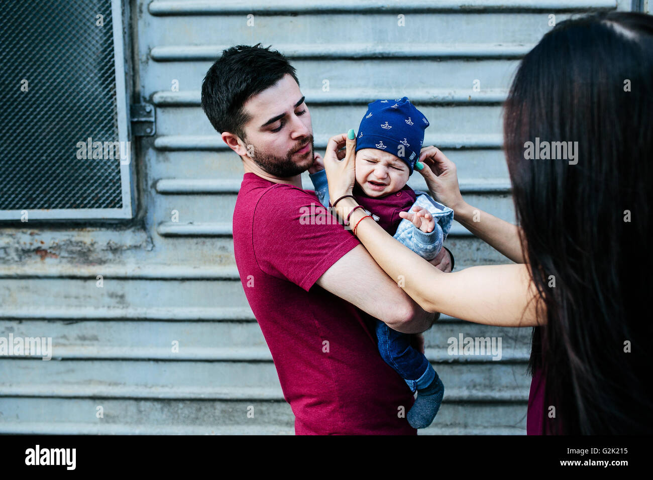 young family with a child Stock Photo - Alamy