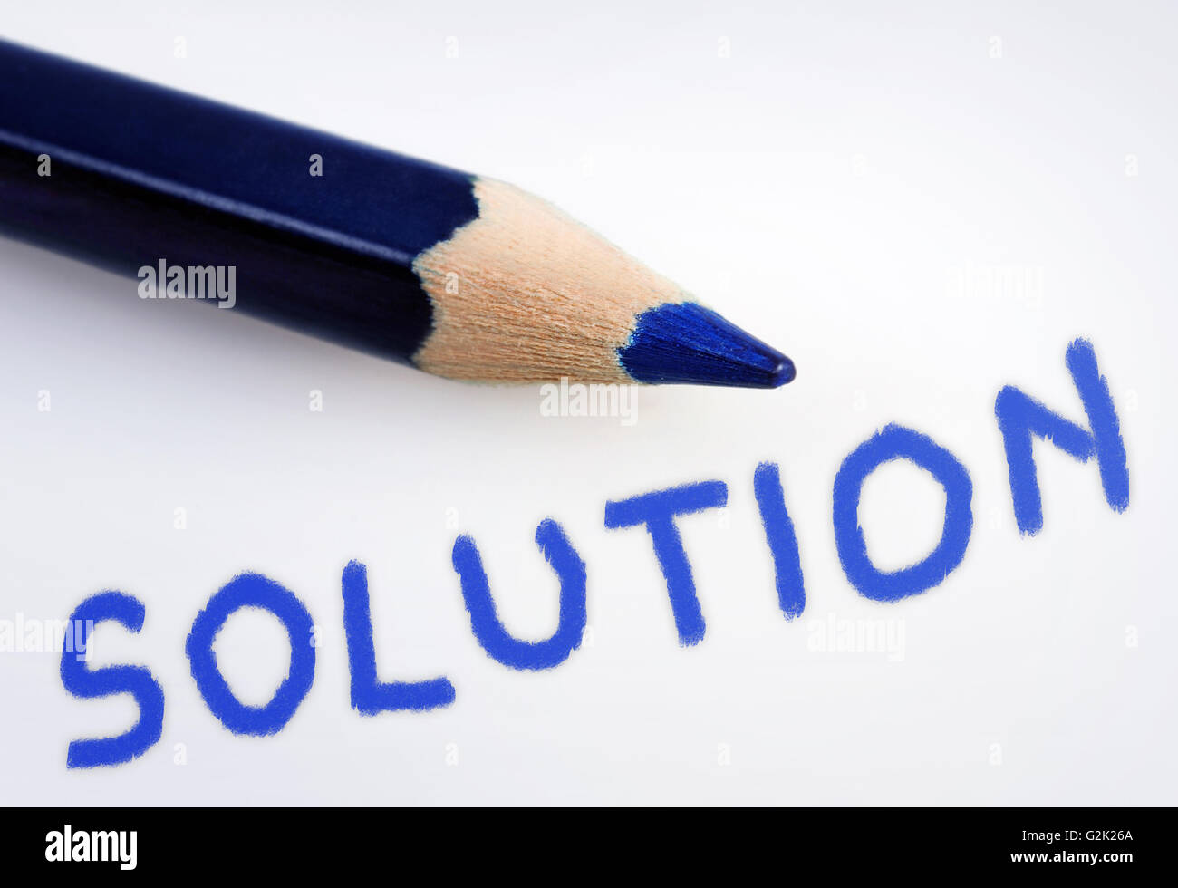 Solution word on grey background Stock Photo - Alamy