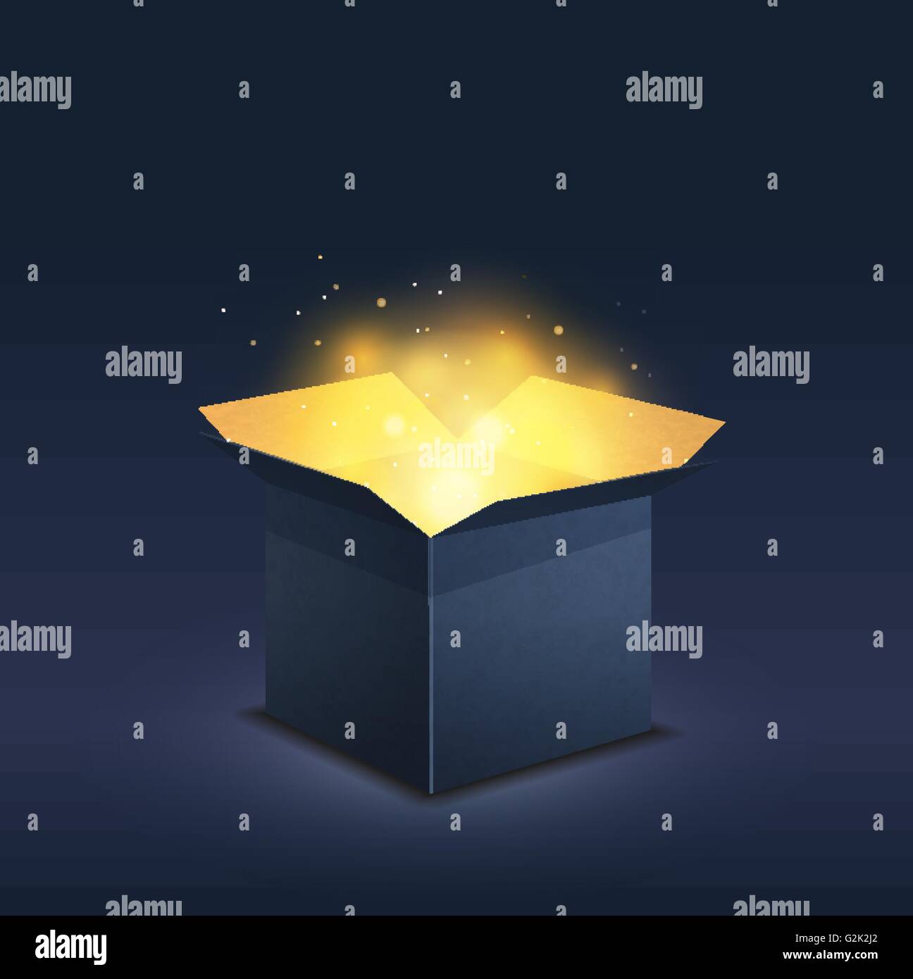 Magic glowing blue box Stock Vector Images - Alamy