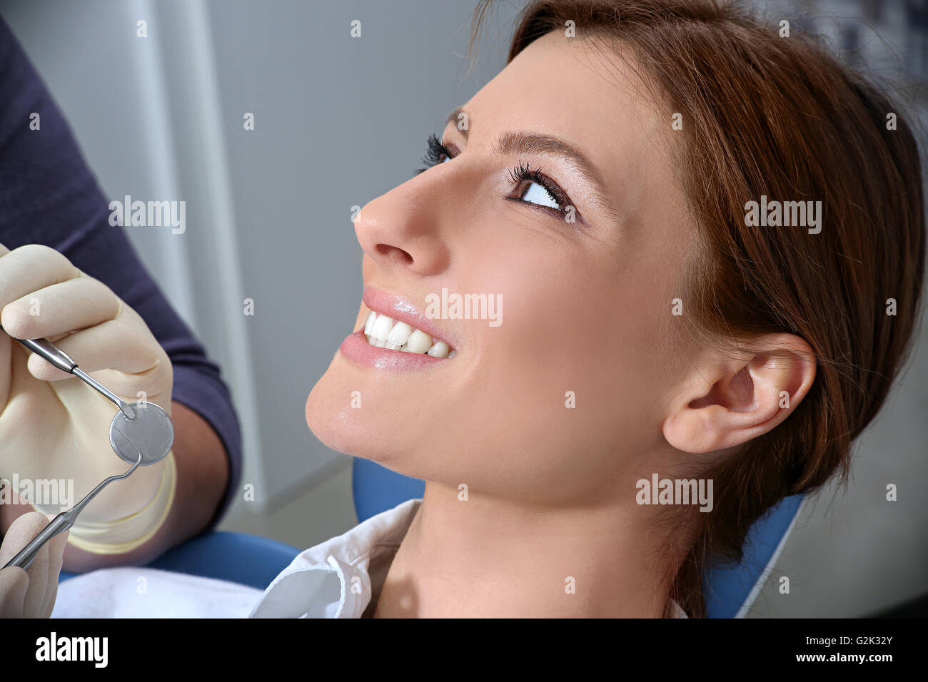 examination of the teeth in the office of the dentist Stock Photo - Alamy