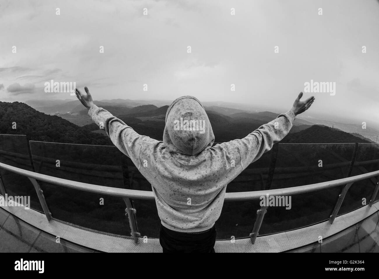 Feeling freedom man in the mountains Stock Photo - Alamy