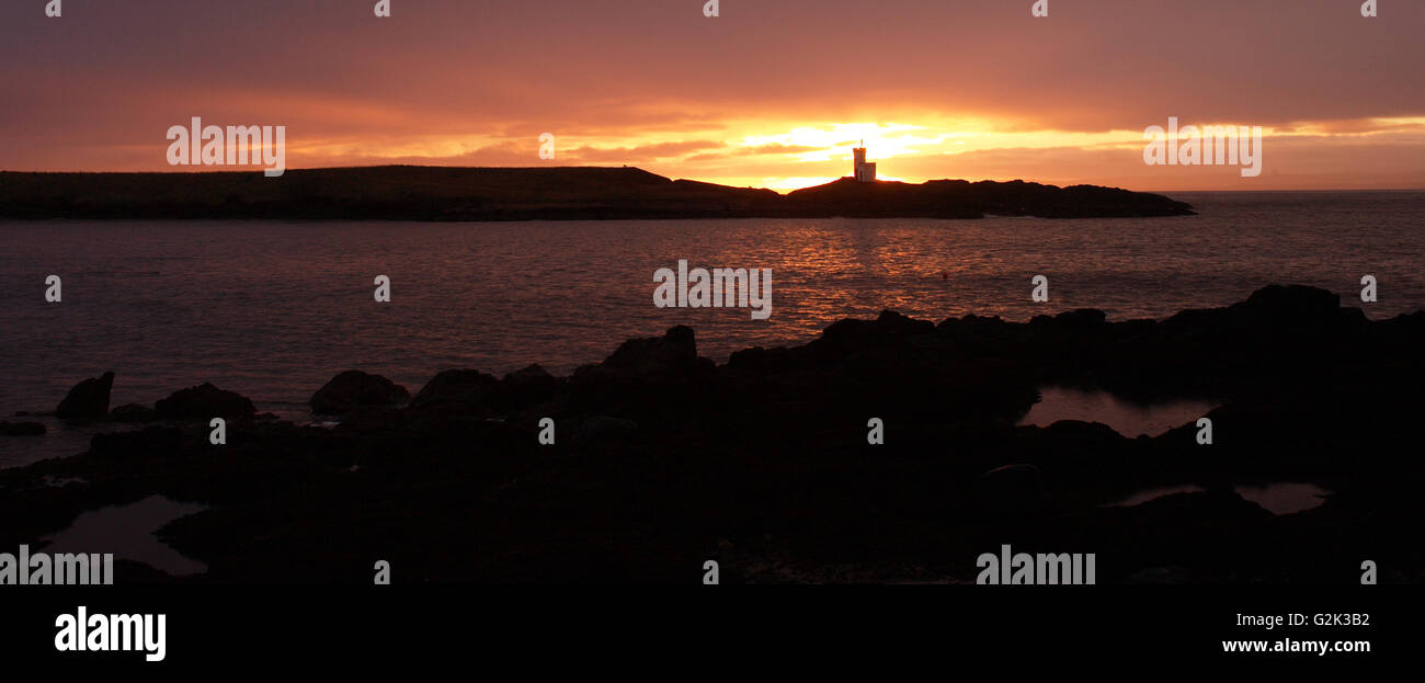 Elie Ness Lighthouse at sunrise Stock Photo - Alamy
