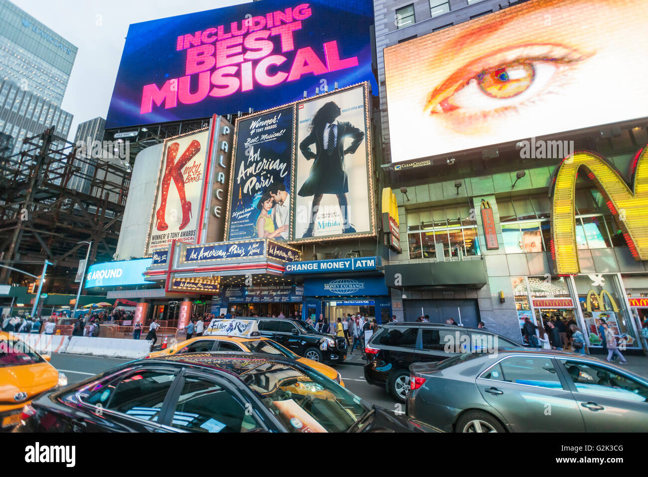 Advertising in Times Square in New York for Broadway shows on Tuesday ...