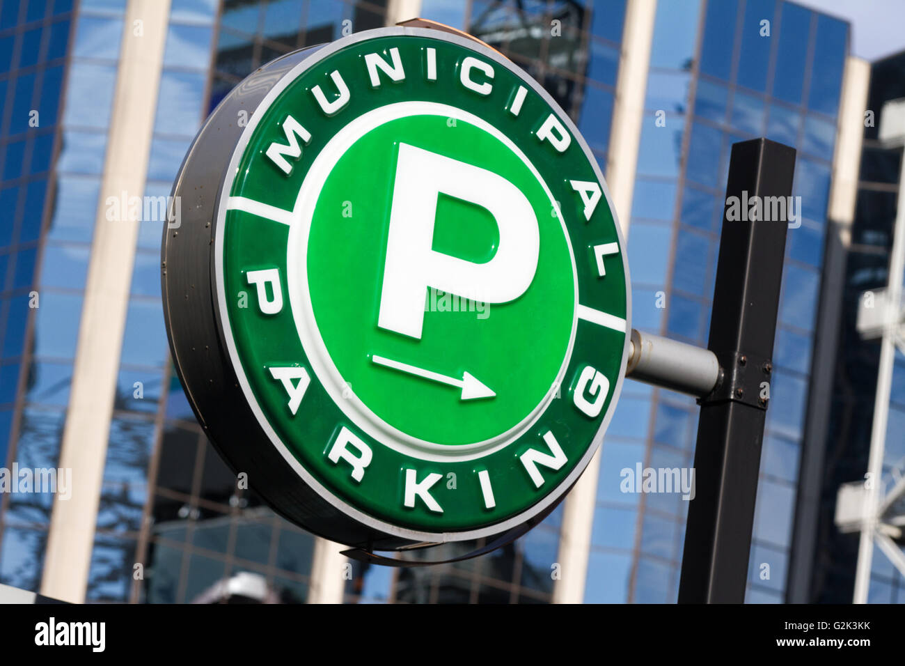 Municipal parking sign in Dundas square in downtown Toronto, Ont., on ...
