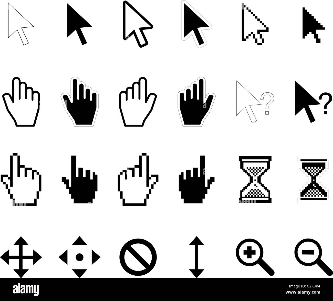 Mouse pointer cursors isolated on Stock Vector Images - Alamy