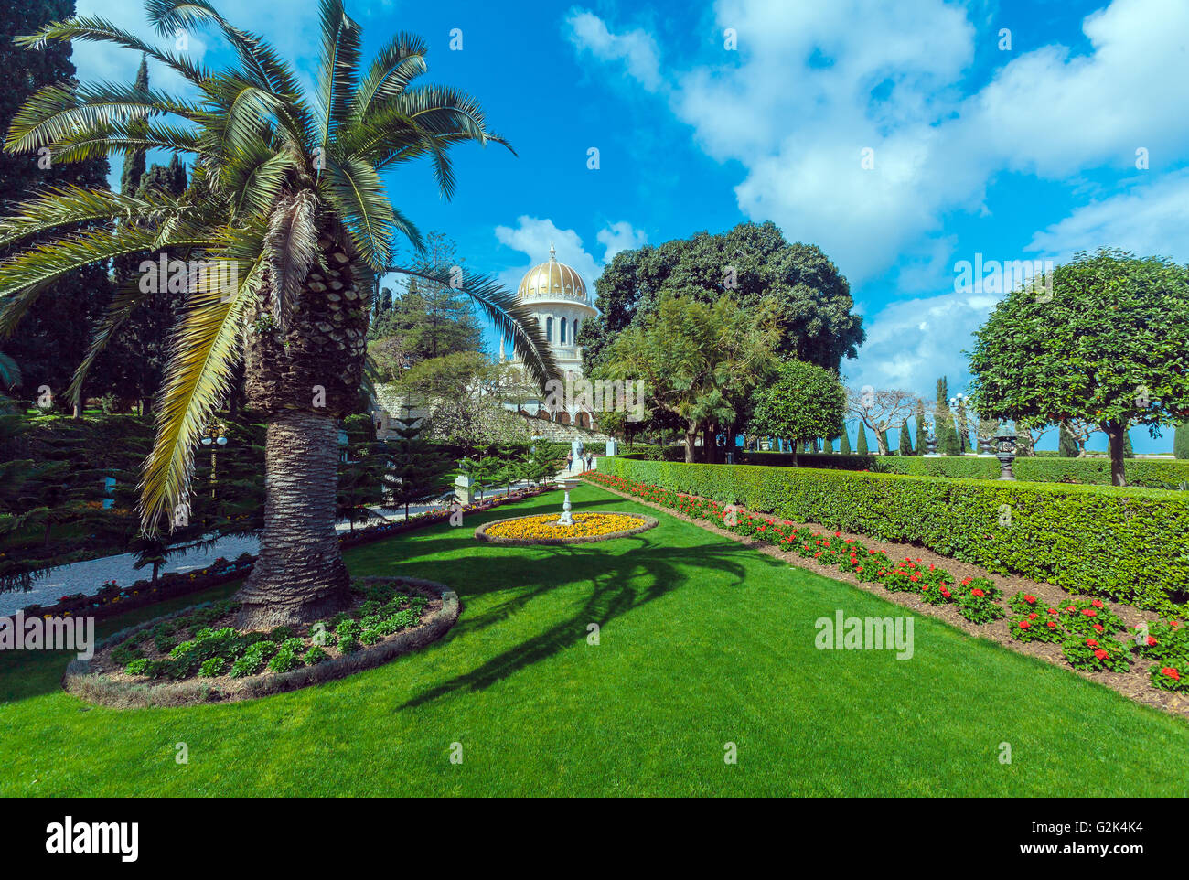 Flowers of Bahai Garden, Haifa, Israel Stock Photo - Alamy